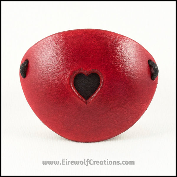 See-through Playing Card Eye Patches, red leather heart, diamond, club ...