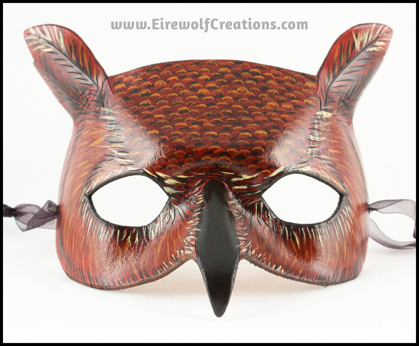 Great Horned Owl handmade leather bird mask Halloween masquerade costu ...